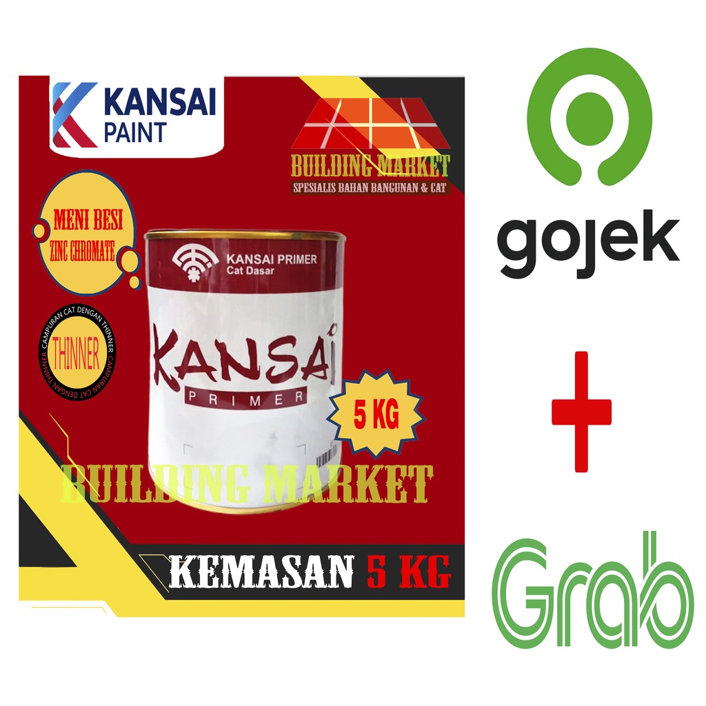 Jual CAT PRIMER CAT DASAR BESI CAT MENI BESI KANSAI ZINC CHROMATE 5 KG ...
