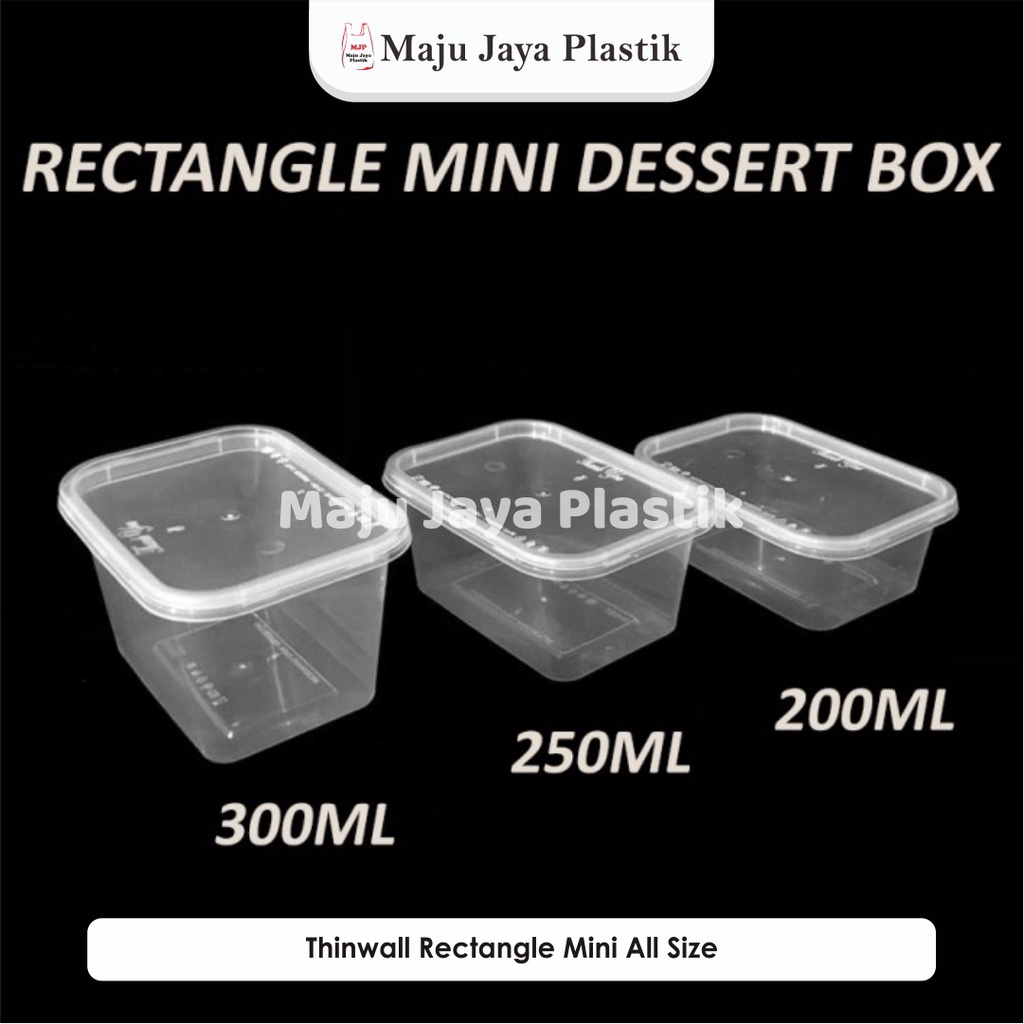 Jual Thinwall Persegi Panjang 300 Ml 250 Ml 200 Ml Isi 25pcs Kotak