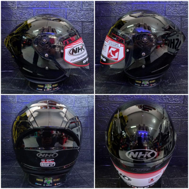 Jual NHK HELM S1 GP PRO SOLID BLACK GLOSSY NHK S1 GP PRO ORIGINAL ...
