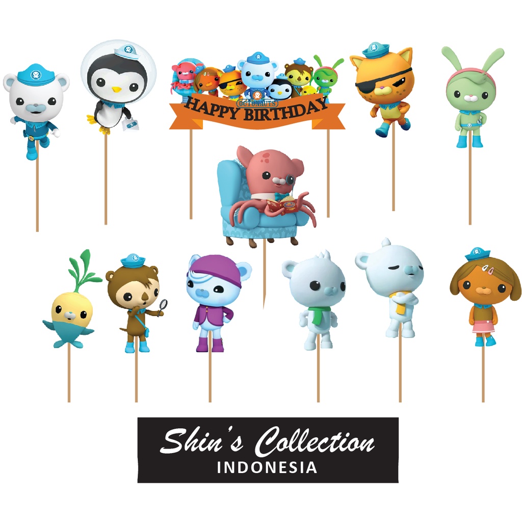 Jual Cake topper The Octonauts 1 set isi 12 pcs Indonesia|Shopee Indonesia