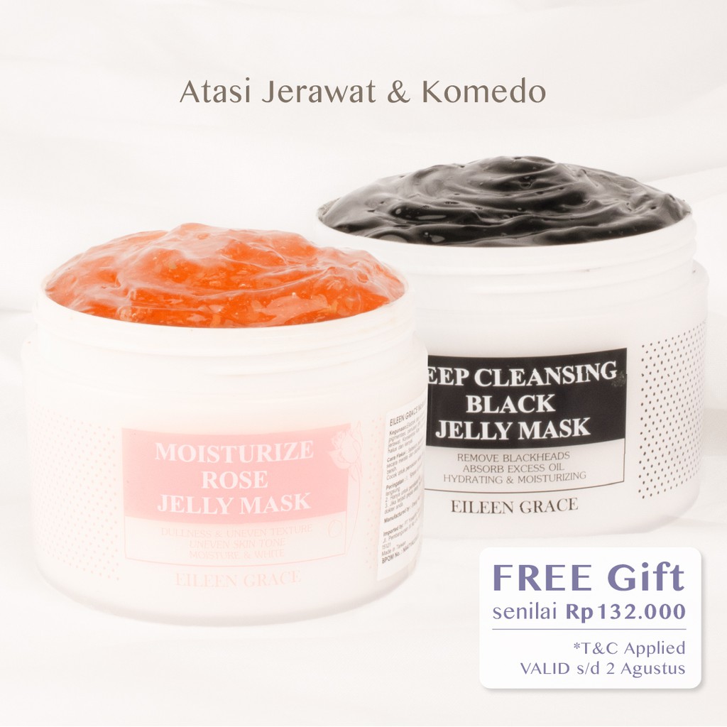 EILEEN GRACE - Moisturize Rose Jelly Mask + Deep-Cleansing Black Jelly ...