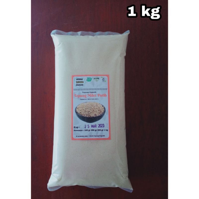 Jual Tepung milet putih kemasan 1 KG/Tepung biji milet putih kemasan 1 ...