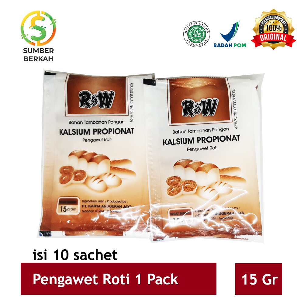 Jual Kalsium Propionat Pengawet Roti Kue Kering Rajawali R&W RW 15 gr 1 ...