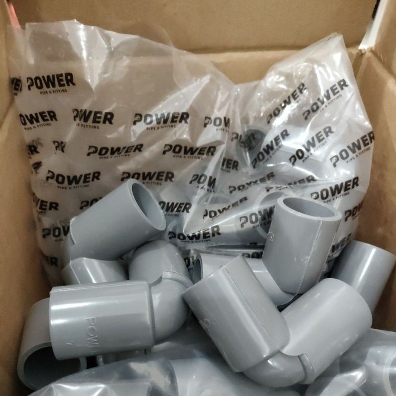 Jual [ POWER ] Keni / Knee / L / Elbow Fitting PVC Merk POWER AW 1/2 ...