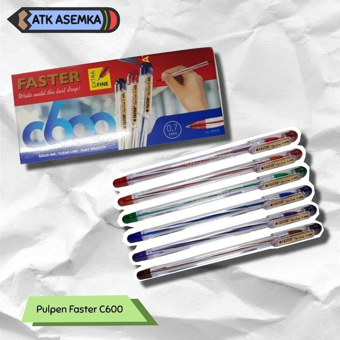 Jual Pulpen Faster C600 atk / Ballpoint / Pena - Hitam Atk | Shopee ...
