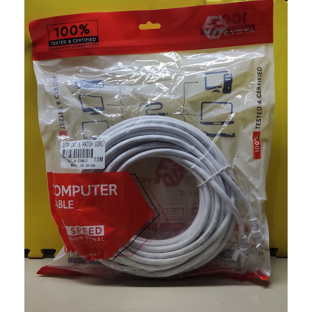 Jual KABEL LAN/UTP RJ45 CAT 6E EYOTA 15 METER | Shopee Indonesia