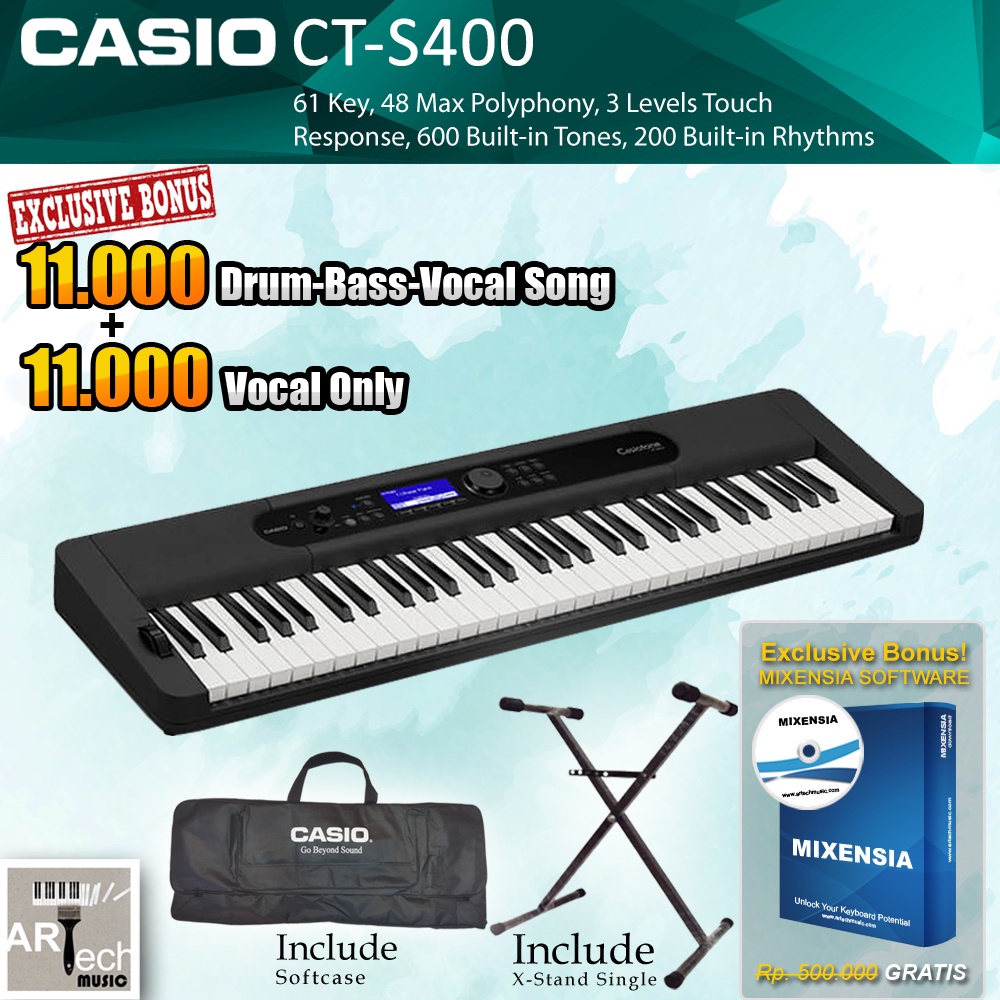 Jual Keyboard Casio CTS400 / CT S400 / CTS 400 Garansi Resmi | Shopee ...