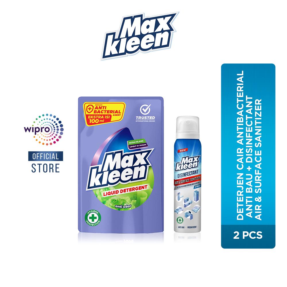 Jual Maxkleen Deterjen Cair + Disinfektan Spray | Shopee Indonesia