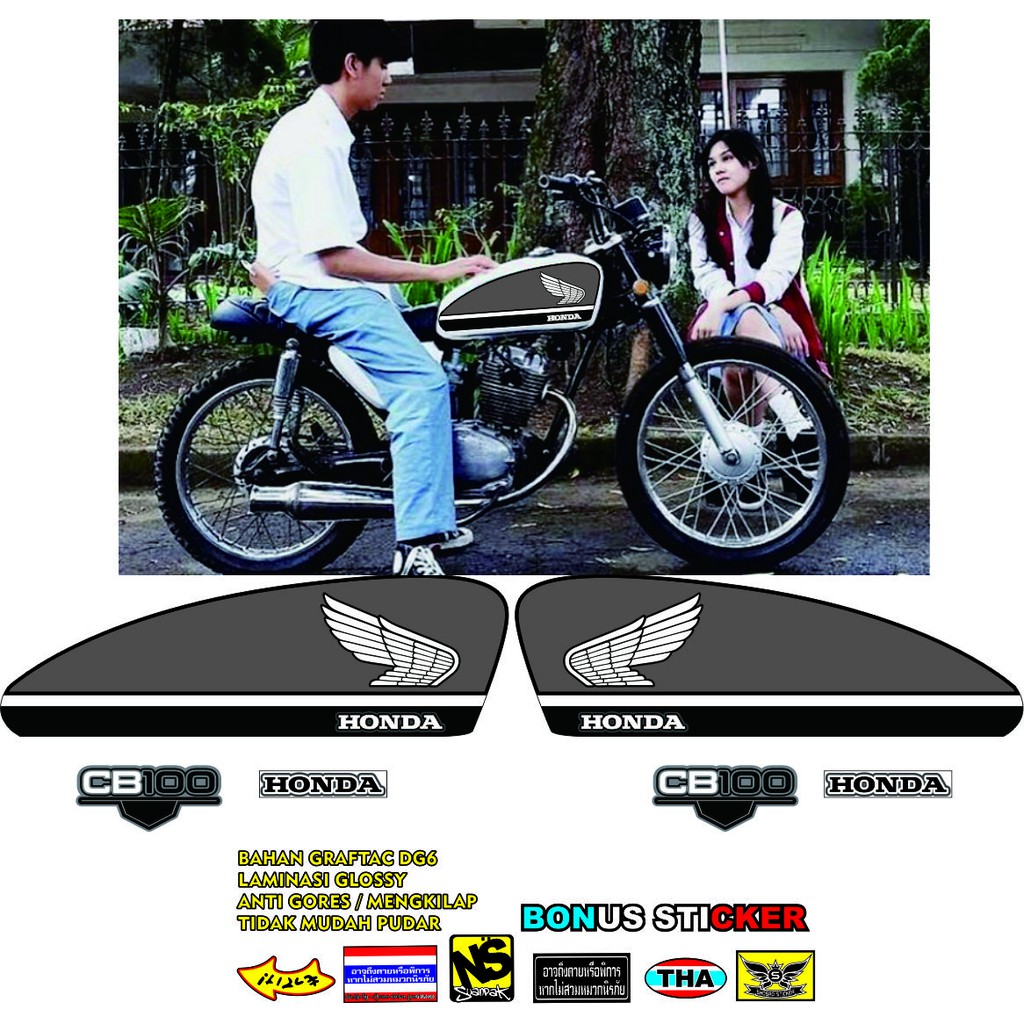 Jual STRIPING CB100 JADUL DILAN WARNA ABU TUA STRIPING | Shopee Indonesia