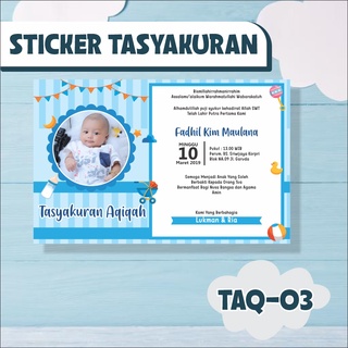 Jual CETAK STICKER UNDANGAN TASYAKURAN AQIQAH KELAHIRAN PUPUT PUSAR ...