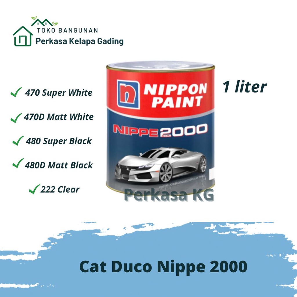 Jual Cat Duco Nippe 2000 1 liter / 1 kg Putih dan Hitam, Doff dan Glossy | Shopee Indonesia