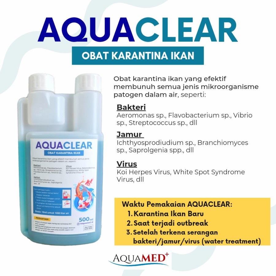 Jual AQUACLEAR Obat Karantina Ikan Quarantine Med Koi Koki Aquamed ...