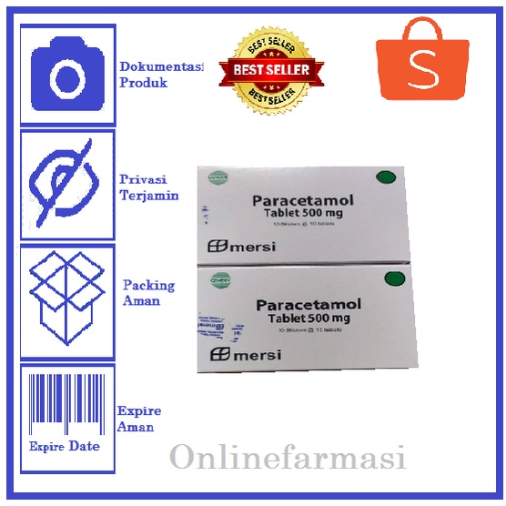 Jual Paracetamol 500mg/ paracetamol 500 mg Mersi per box Indonesia ...