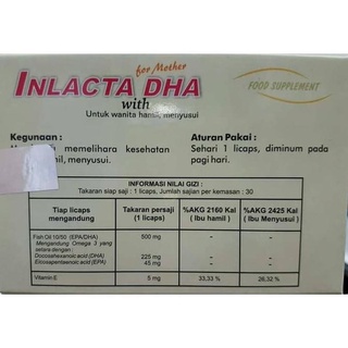 Jual INLACTA DHA Kapsul Isi 30 Suplemen / Vitamin Ibu Hamil Dan Ibu ...