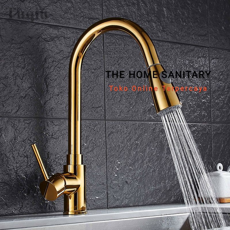 Jual Kran Tarik GOLD Kran Kitchen sink Emas Kran Tarik Panas Dingin ...