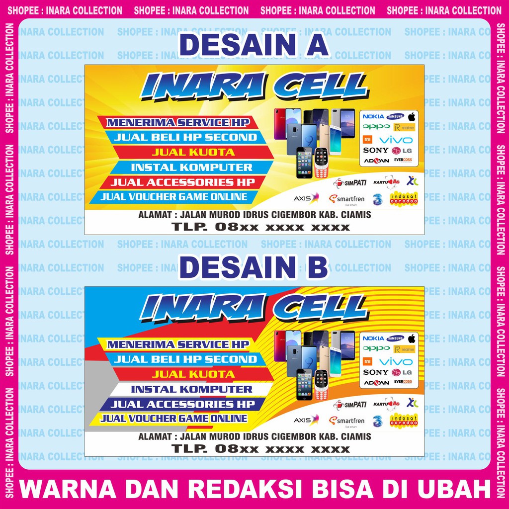 Jual KONTER Spanduk Banner Konter / Celluler Berbagai Ukuran Indonesia|Shopee Indonesia