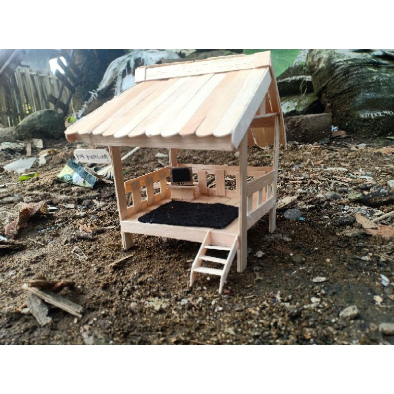 Jual miniatur pos kampling pos ronda terbaru prakarya kerajinan stik es ...