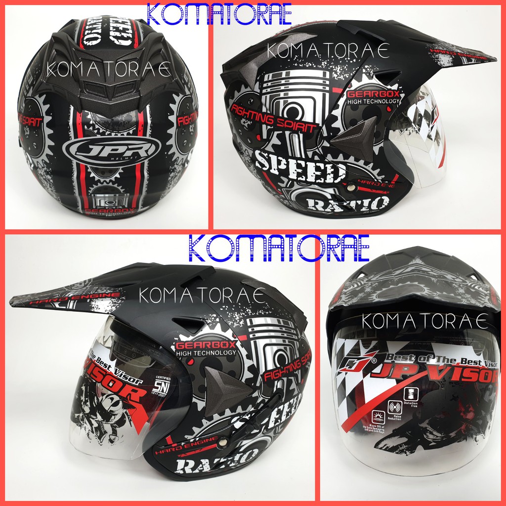 Jual HELM JPR SPEED RATIO BLACK DOFF DOUBLE VISOR SUPERMOTO | Shopee ...