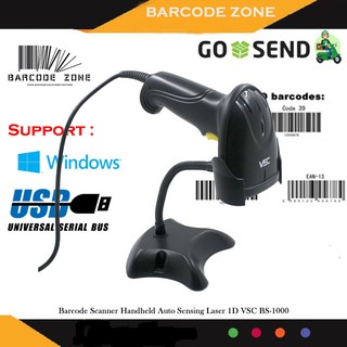Jual BARCODE SCANNER LASER VSC BS-1000 STANDING TERMURAH - USB - AUTO ...