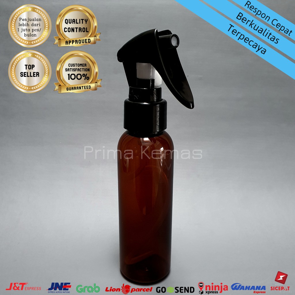 Jual Botol Trigger Spray 100 ml - botol kosmetik 100 ml - botol skincare Pet 100 ml Coklat ...