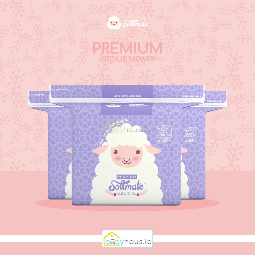 Jual SOFTMATE - PREMIUM WET & DRY TISSUE 160WPS | Shopee Indonesia