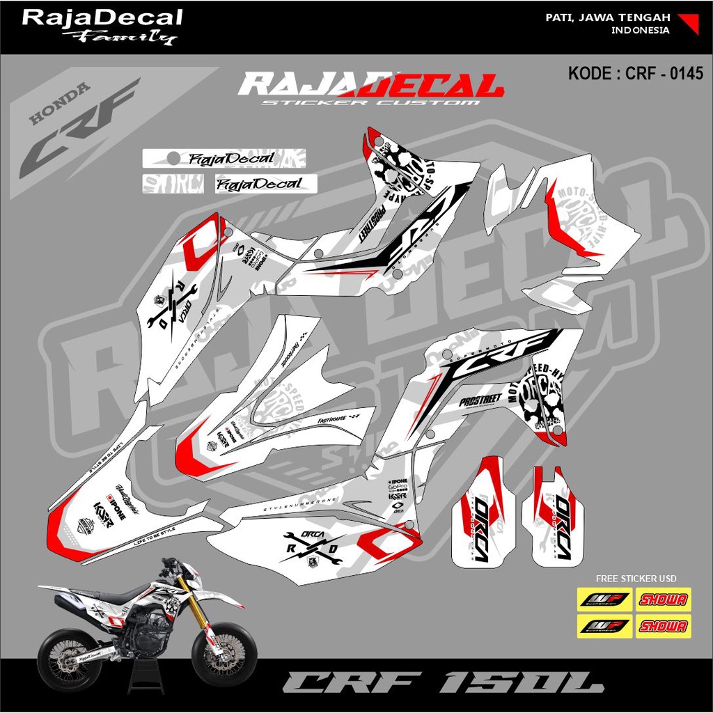 Jual PROMO Dekal CRF_ DECAL STICKER CRF 150L Tema ORCA | Oneonenine ...