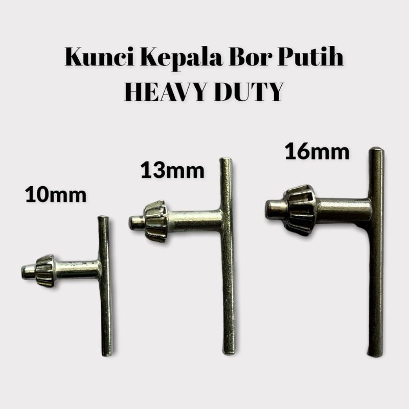 Jual Kunci Kepala Bor PUTIH Heavy Duty - Drill Chuck Key HD 10mm 13mm ...