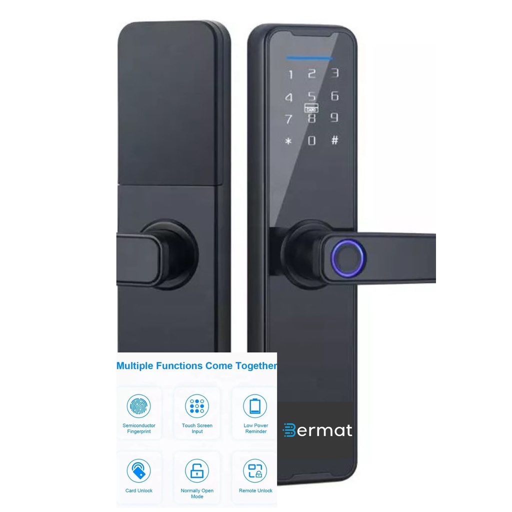 Jual BERMAT kunci pintu digital Smart Lock Fingerprint IC Card Password ...
