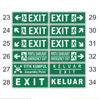 Jual Akrilik rambu jalur evakuasi / EXIT / Muster point - rambu K3 ...
