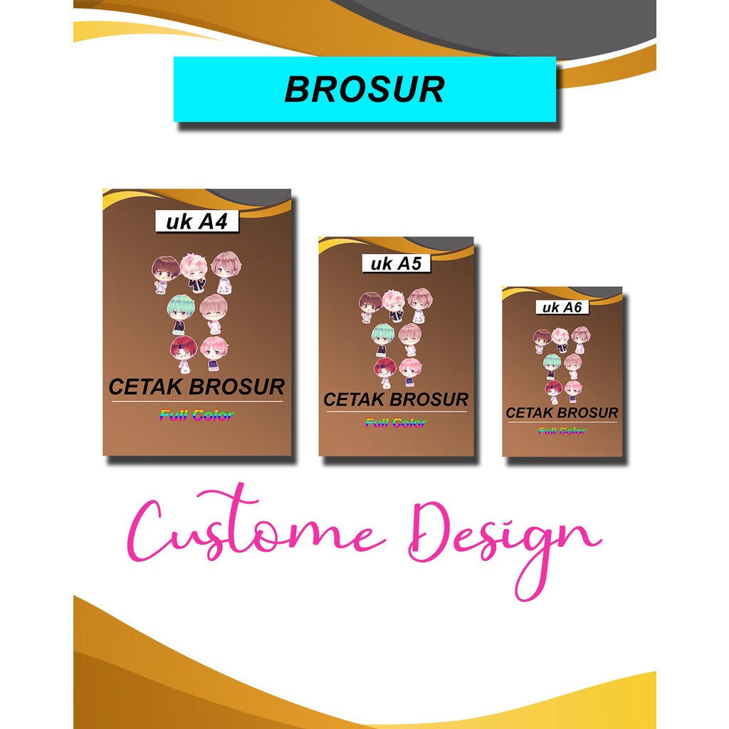 Jual Brosur Cetak Brosur Custom Promosi uk A4 A5 A6 | Shopee Indonesia
