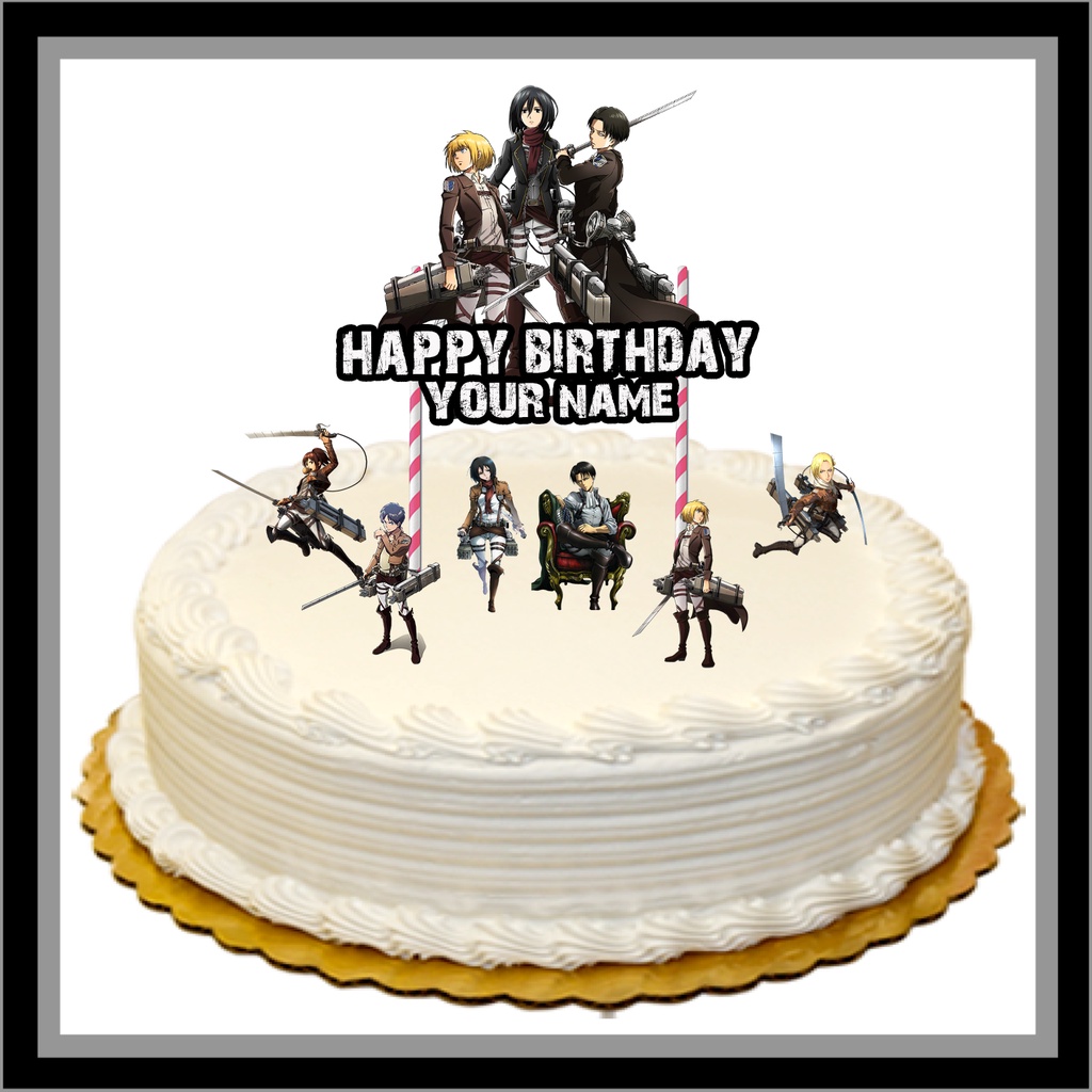 Jual CUSTOM TOPPER CAKE HAPPY BIRTHDAY / ULANG TAHUN Attack on titan ...