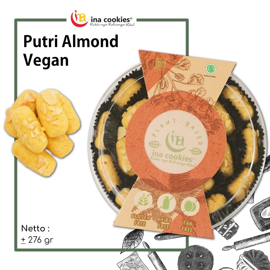 Jual INA COOKIES TOPLES REGULER PUTRI ALMOND VEGAN | Shopee Indonesia