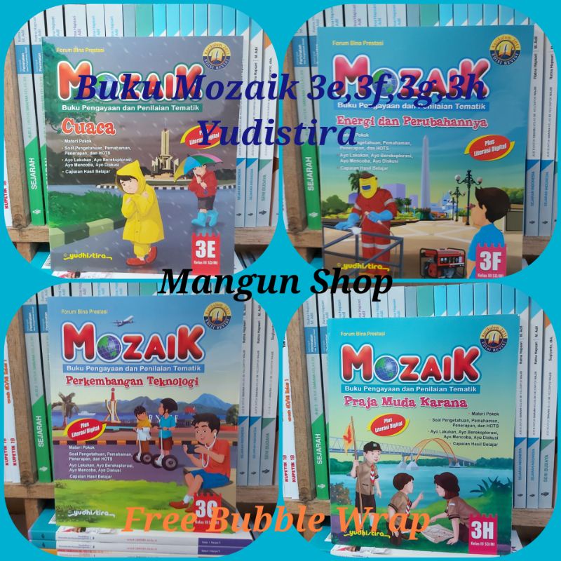 Jual Paket Buku Mozaik 3e,3f,3g,3h Kelas 3 SD K13 Revisi Yudistira ...