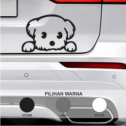 Jual Cutting Sticker Mobil Doggy Anjing Pudel Puddle Stiker Mobil ...