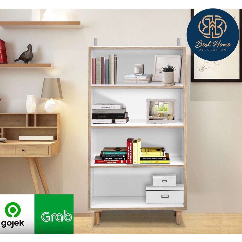 Jual RAK BUKU MINIMALIS 4 TINGKAT KAYU SOLID | Shopee Indonesia