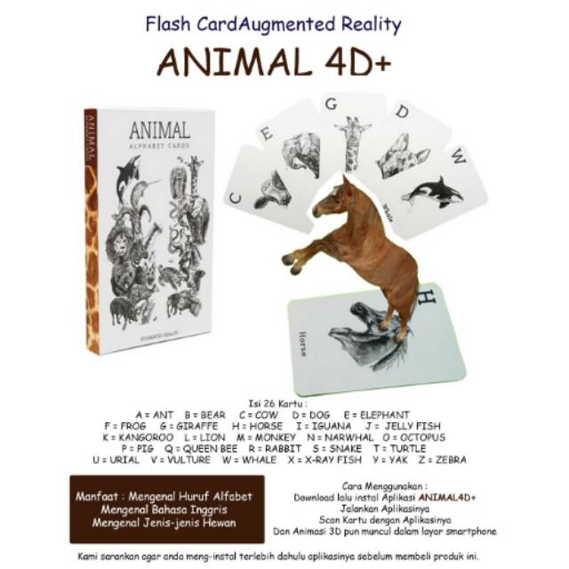 Jual Flash Card Animal 4D + Food Card Education Kids Limited Edition ...