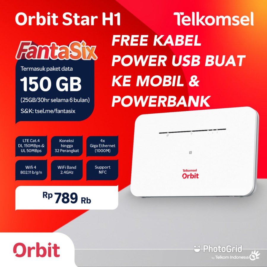 Jual Home Router 4G Orbit Star H1 Telkomsel Modem Wifi Huawei B311 Free ...