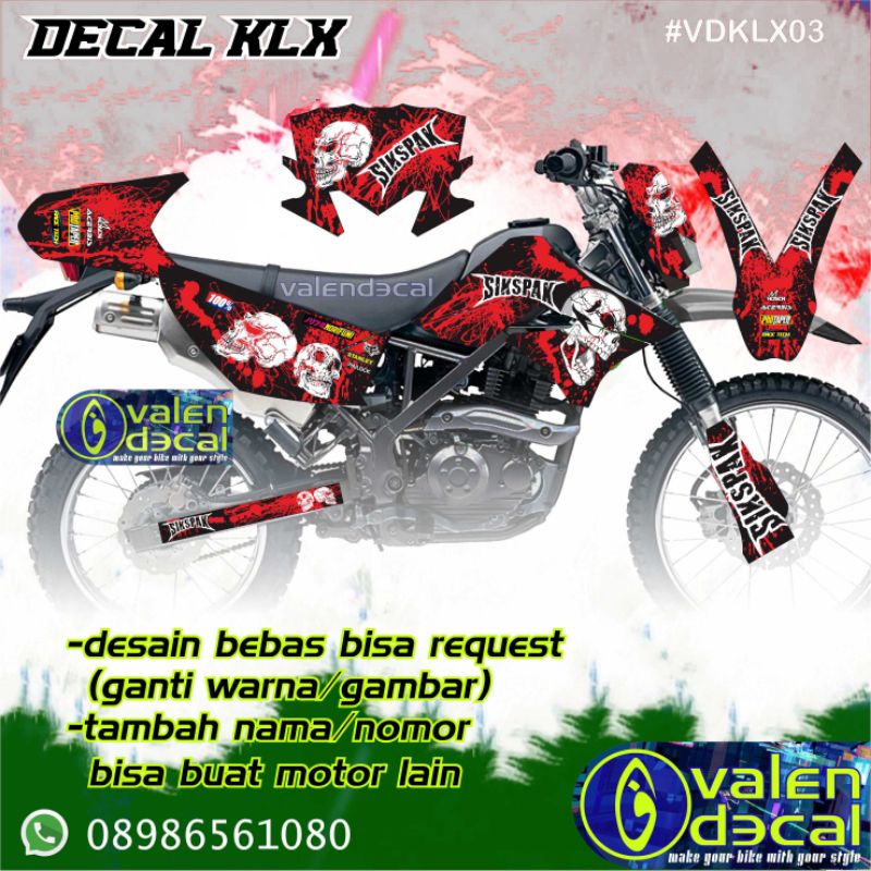 Sticker Striping Decal KLX full body (bisa request custom GRATIS ...