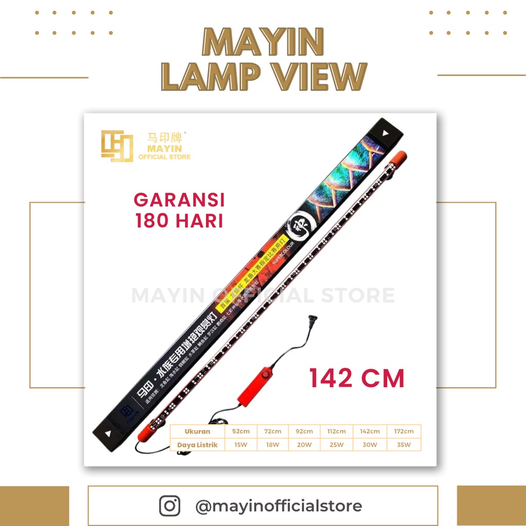 Jual MAYIN LAMP VIEW 142cm Lampu LED celup Aquarium ikan Arowana Arwana ...
