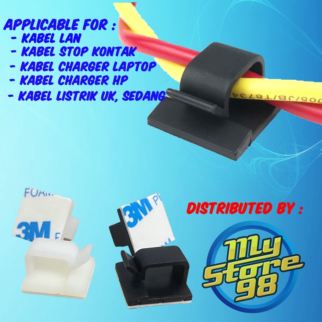 Jual KLIP KABEL PENGIKAT KABEL TEMPEL CLIP CABLE MANAGEMENT WIRE CLIP ...