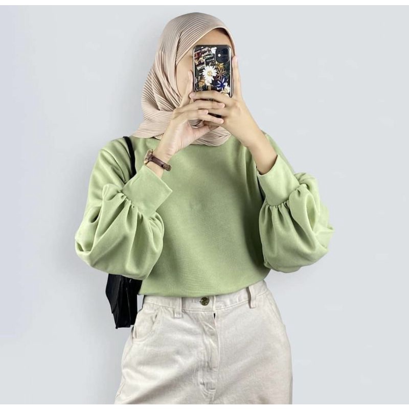 Jual BALON kaos rib lengan balon | Shopee Indonesia