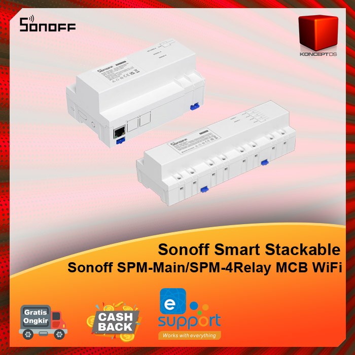 Jual Sonoff Smart Stackable Sonoff SPM-Main/SPM-4Relay MCB WiFi ...