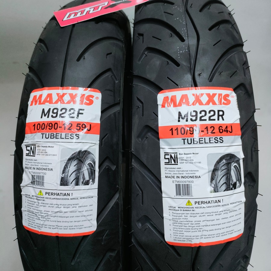 Jual BAN MAXXIS DEPAN BELAKANG 100/90-12 DAN 110/90-12 M922 | Shopee ...