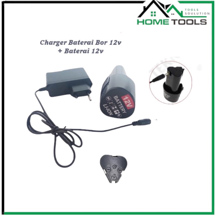 Jual Batre Bor Cas 12 Volt Charger Bor Baterai Cordless Drill lithium ...