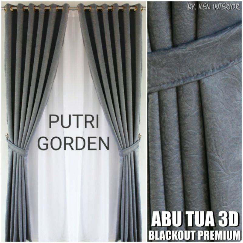 Jual Gorden blackout premium 3D gorden pintu dan jendela model smokring ...