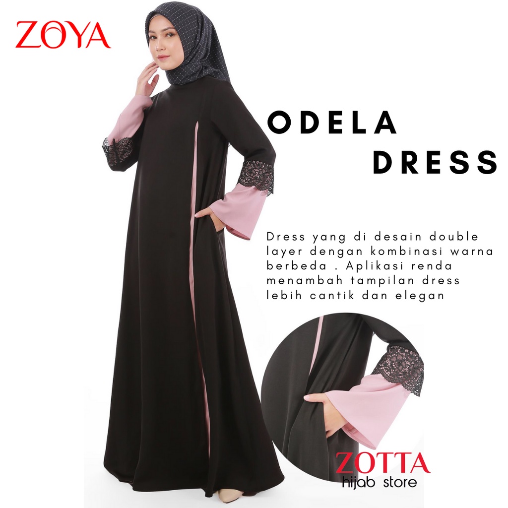 Jual Gamis Zoya Terbaru Zoya Odela Dress 2 Layer Combinasi Indonesia|Shopee Indonesia