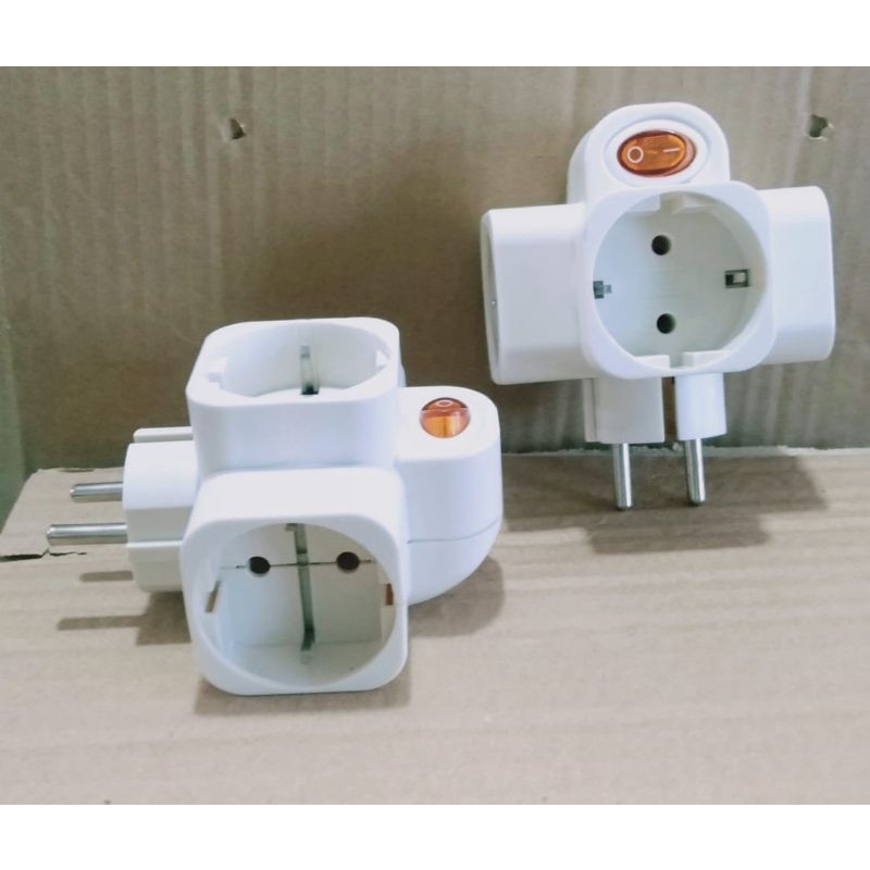 Jual terminal colokan listrik T isi 3 plus saklar lubang colokan ...