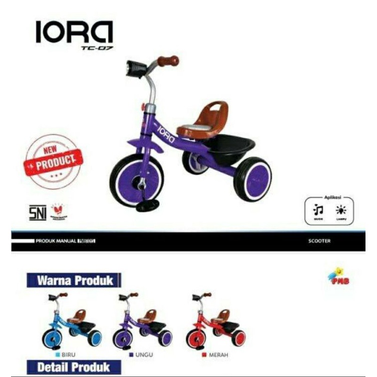 Jual Sepeda Anak Roda Tiga Tricycle IORA TC 07 | Shopee Indonesia