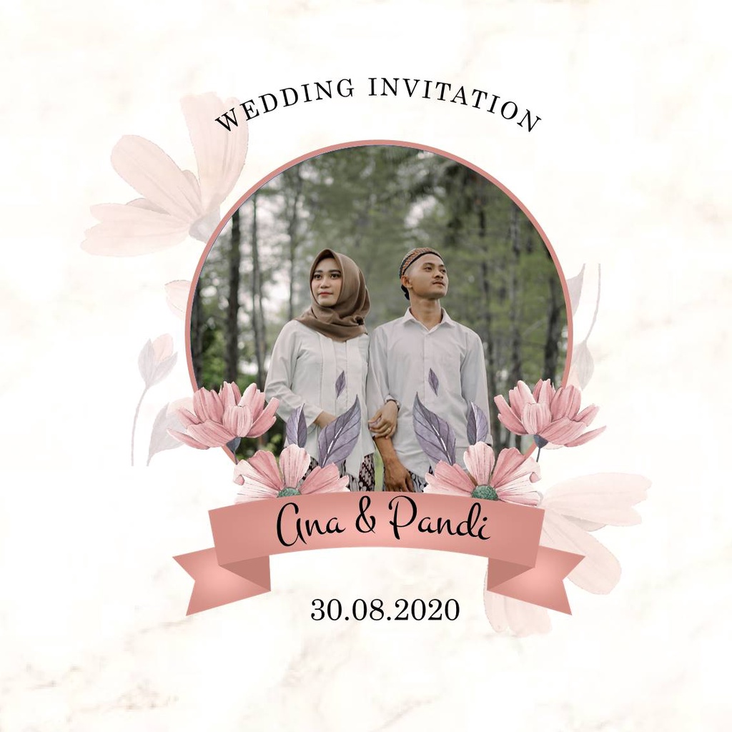 Jual Undangan Pernikahan Video tema Pink | Shopee Indonesia