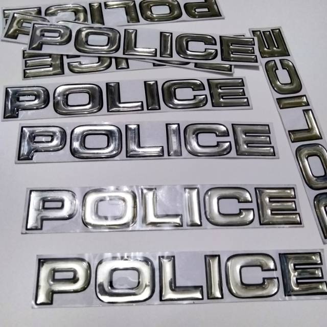 Jual Emblem stiker timbul POLICE sticker motor mobil kaca | Shopee ...
